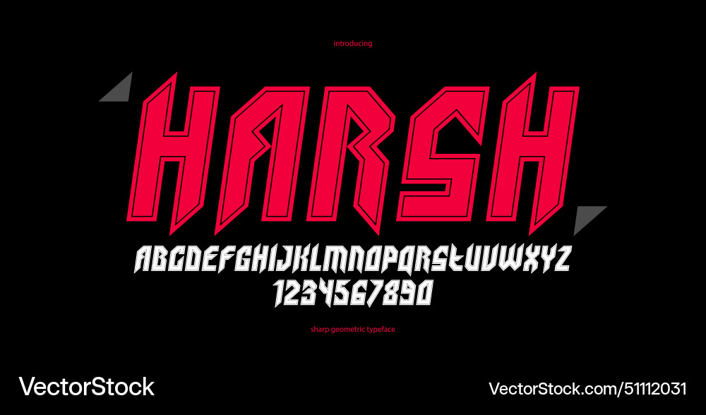 Sharp and bold display italic font for logo Vector Image