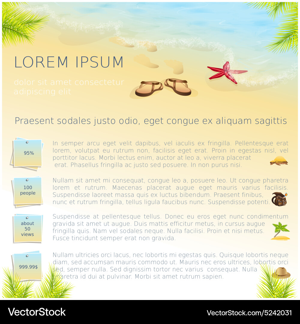 Tropic island infographics Royalty Free Vector Image