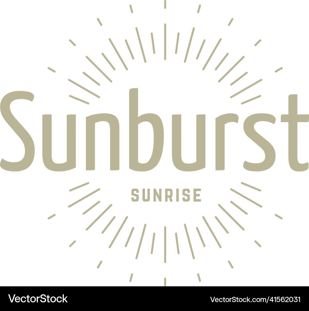 Vintage Sunburst Logo Template Royalty Free Vector Image