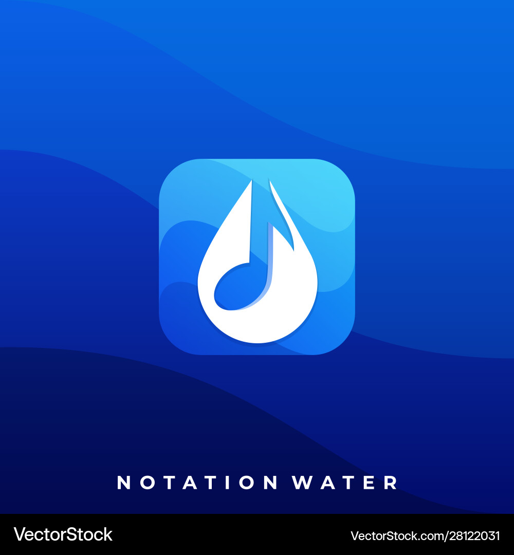 Water music icon application template Royalty Free Vector