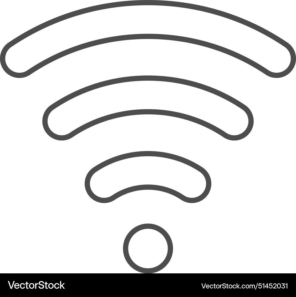 Wi fi signal line outline icon Royalty Free Vector Image