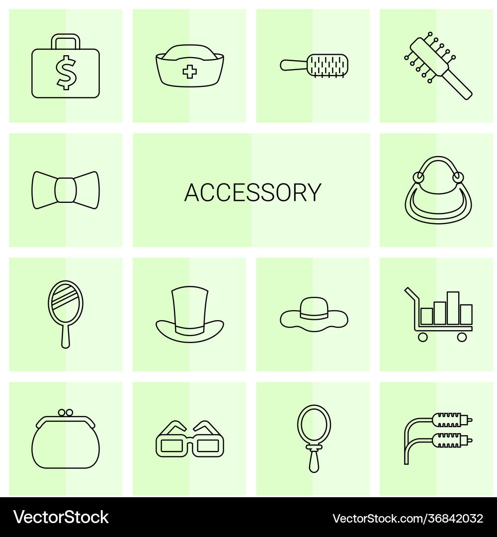 14 Zubehör Icons Lizenzfreies Vektorbild - VectorStock