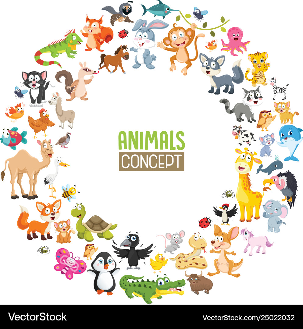 Cartoon animals collection Royalty Free Vector Image