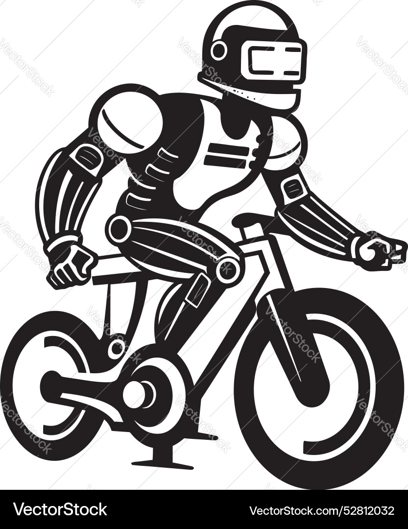 Circuit cyclist logo design roboracer bicycle Vector Image