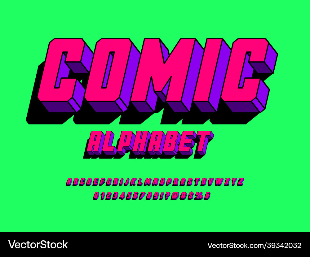 Comic font Royalty Free Vector Image - VectorStock