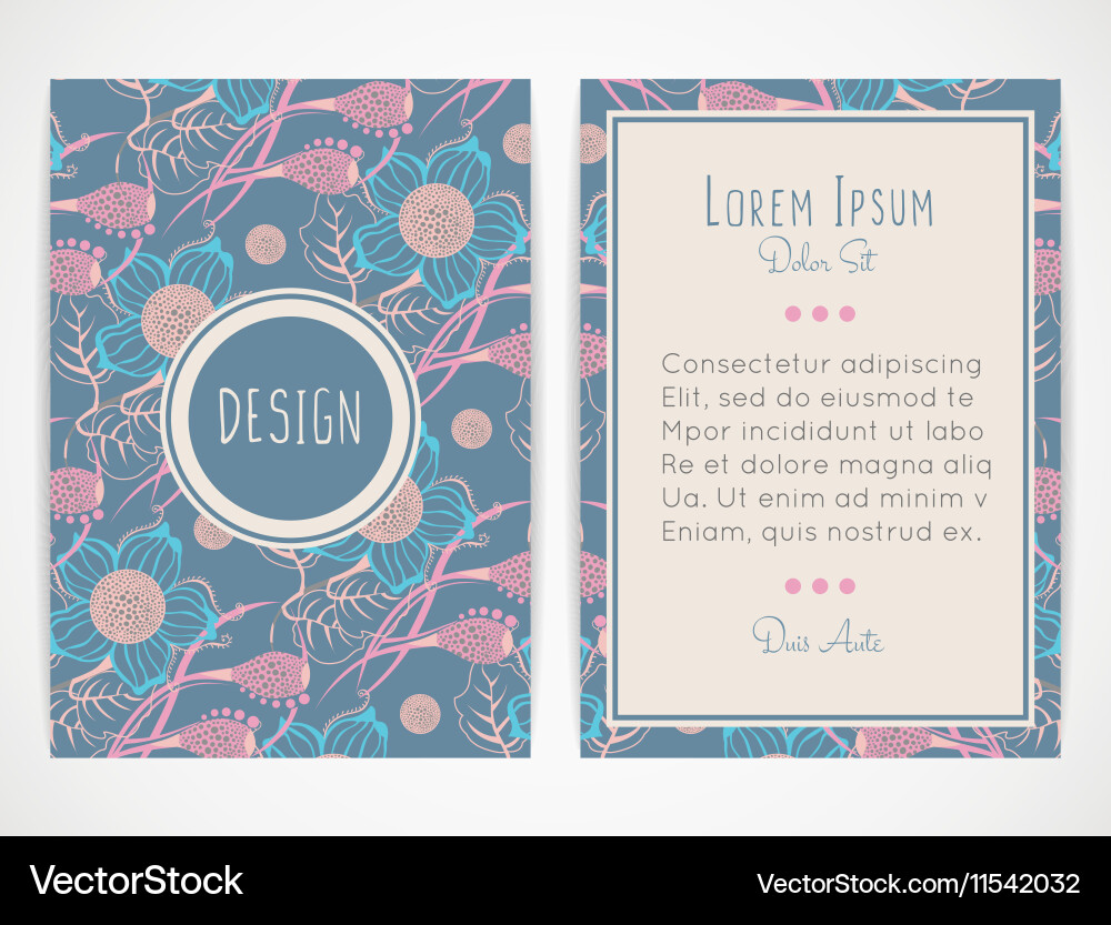 Cover design with floral pattern Royalty Free Vector Image