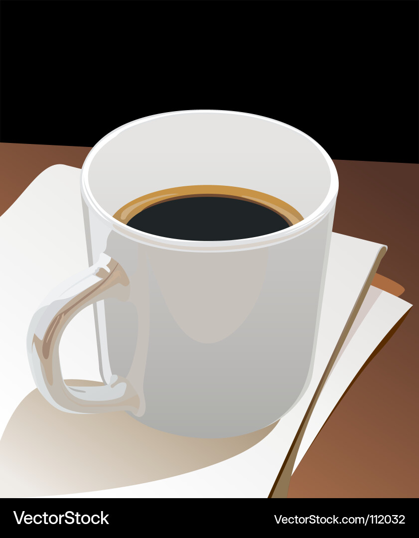 Cup black coffee Royalty Free Vector Image - VectorStock