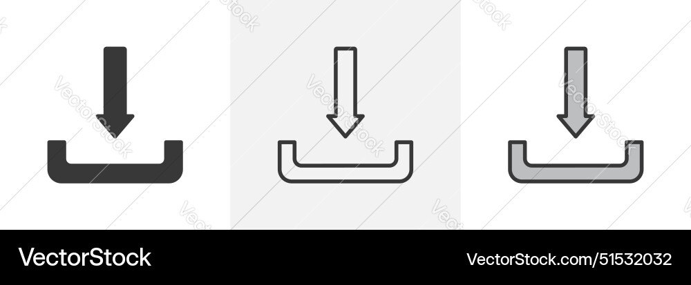 Download icon set download arrow button symbol Vector Image