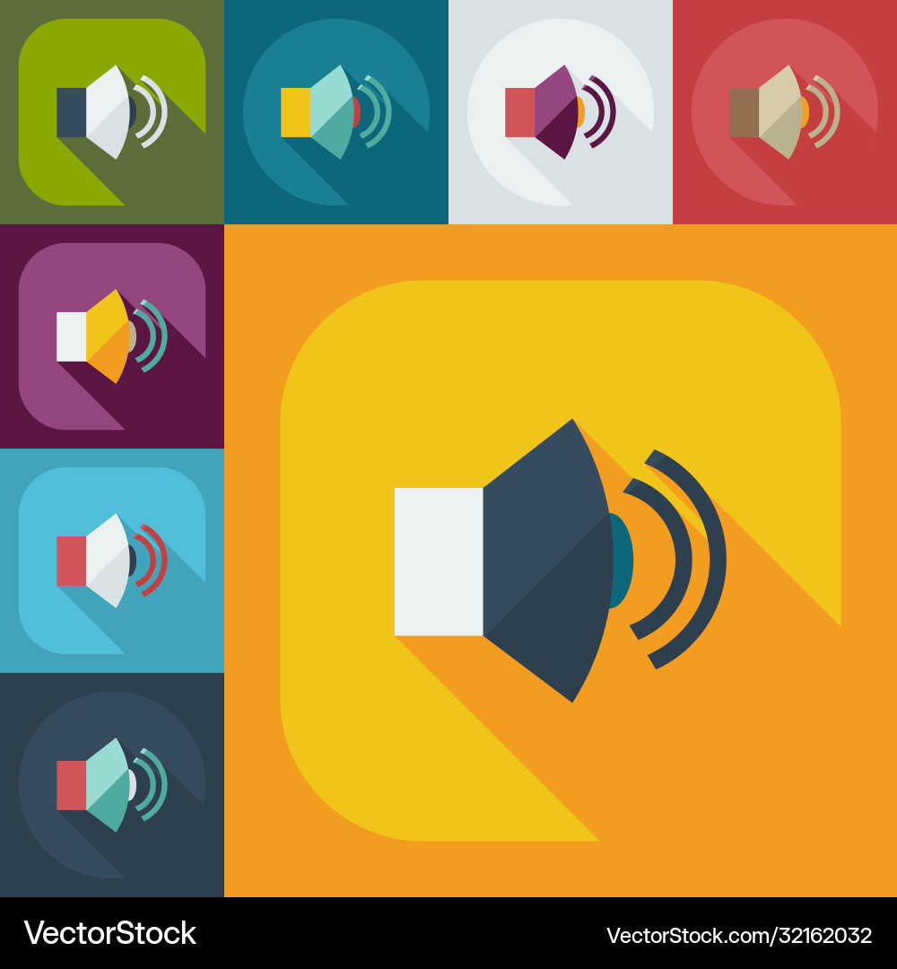 Flat modern design with shadow icons sound – Free Vector | VectorStock