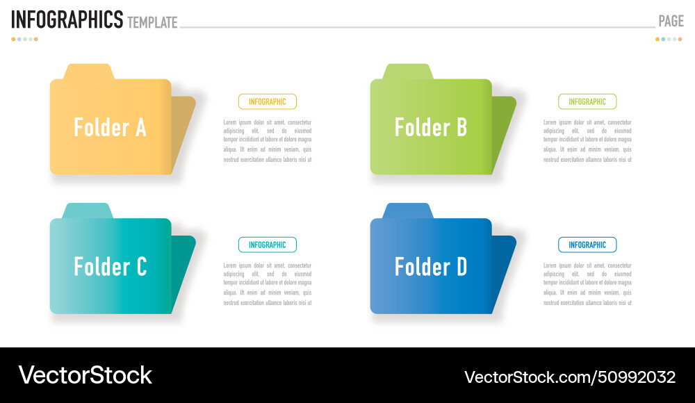 Folder paper origami infographic for business Vector Image