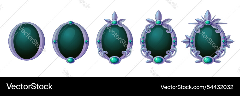 Game ranking system with silver frames Royalty Free Vector