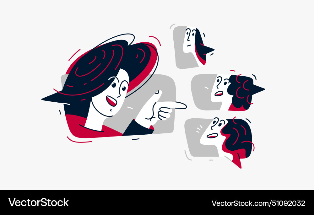 Group of young people having a video conference Vector Image