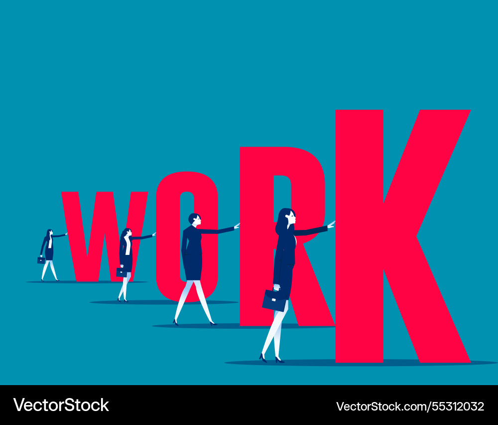 Hard work with business people Royalty Free Vector Image
