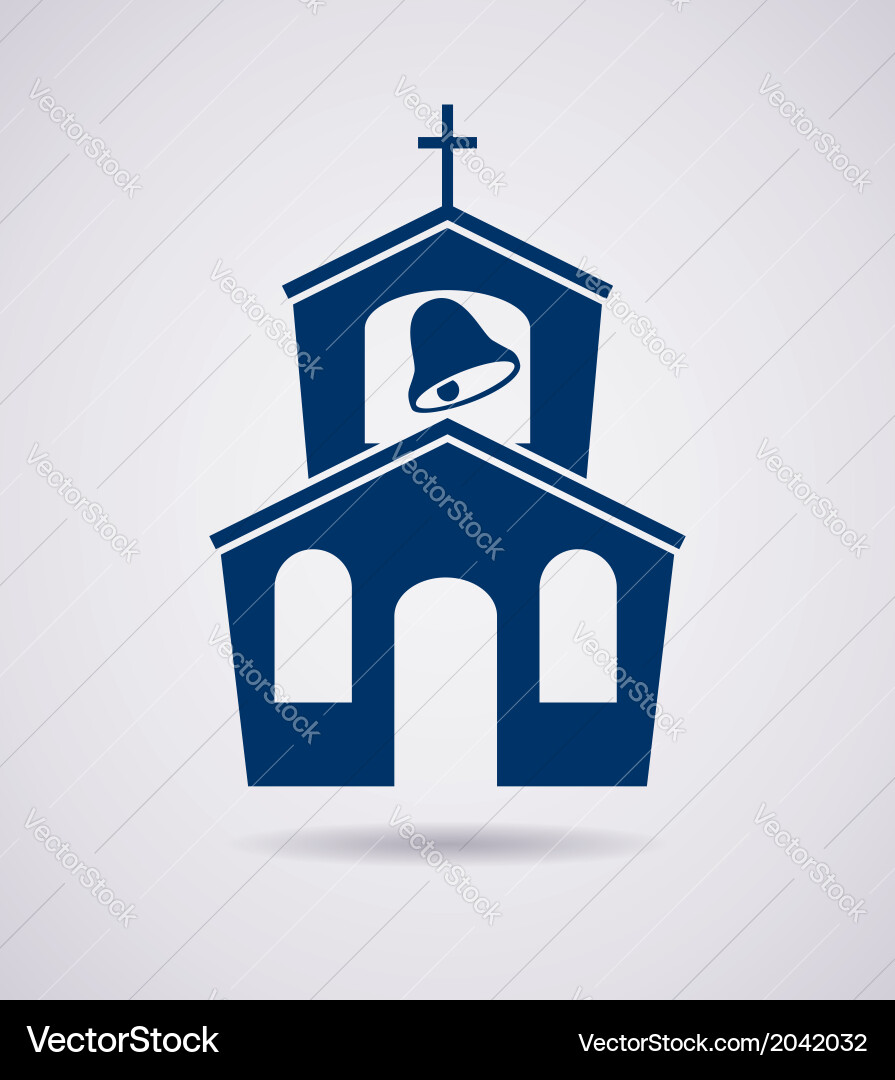 Icon of church building Royalty Free Vector Image