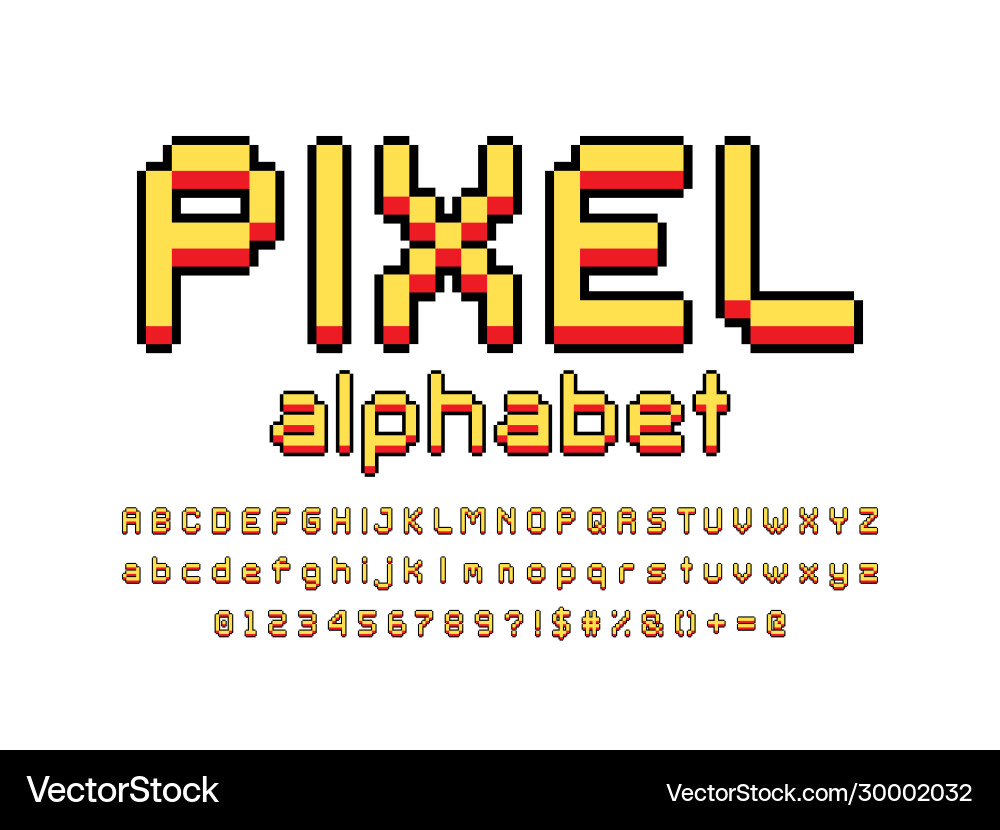 Pixel font Royalty Free Vector Image - VectorStock