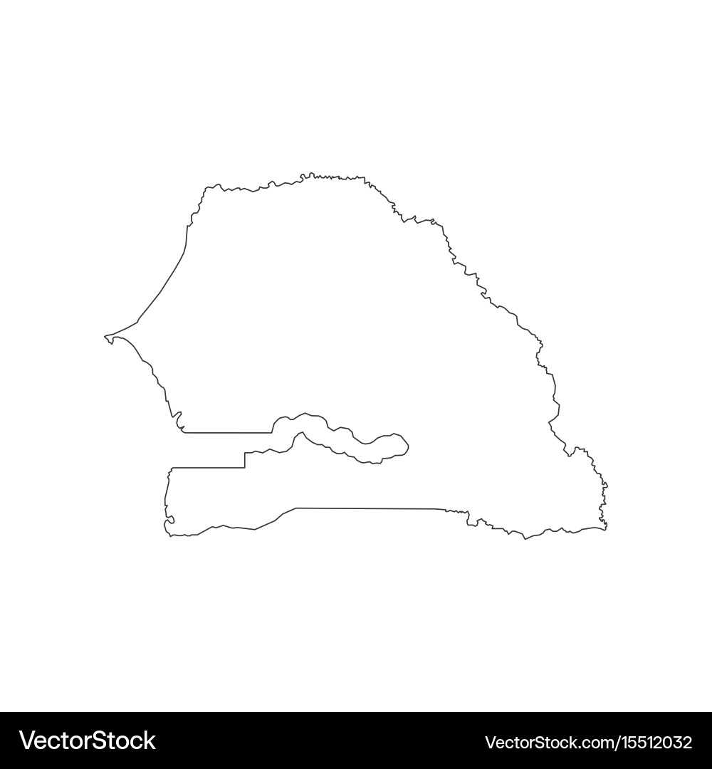 Senegal map outline Royalty Free Vector Image - VectorStock