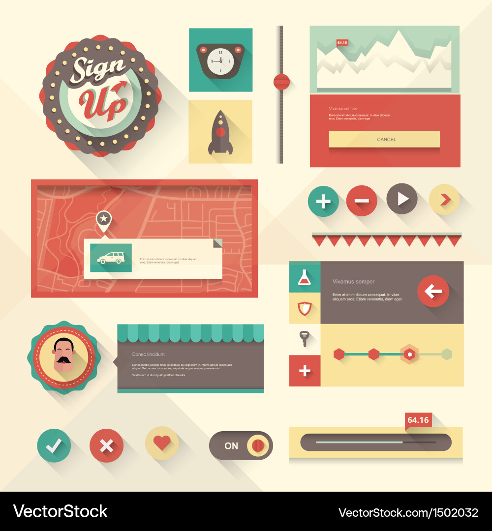 Ui set Royalty Free Vector Image - VectorStock