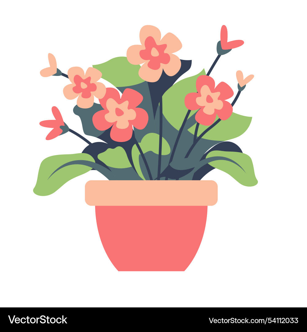 Beautiful flowers in pot Royalty Free Vector Image