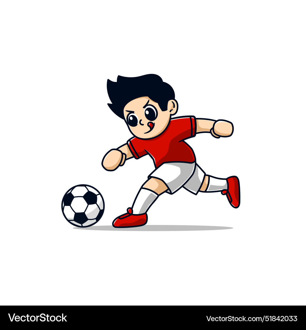 Boy playing football soccer 04 Royalty Free Vector Image