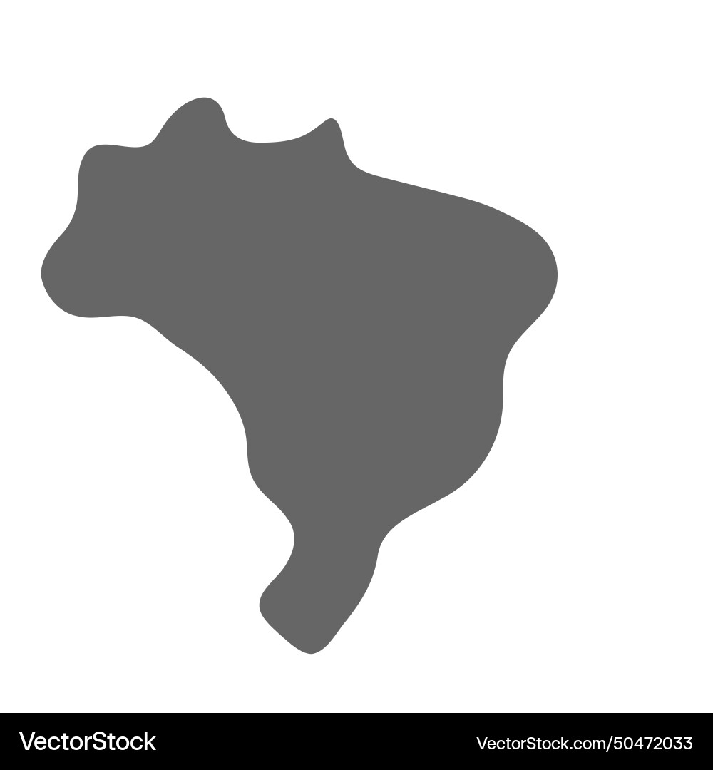 Brazil simplified smooth country map Royalty Free Vector