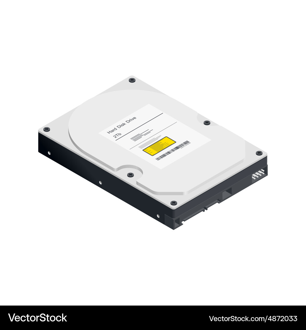 Detailed hdd isometric icon Royalty Free Vector Image