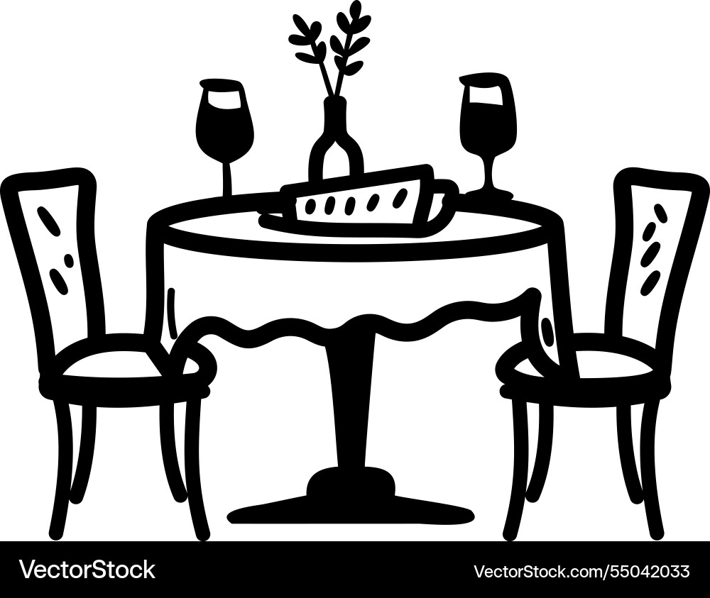 Dining table Royalty Free Vector Image - VectorStock