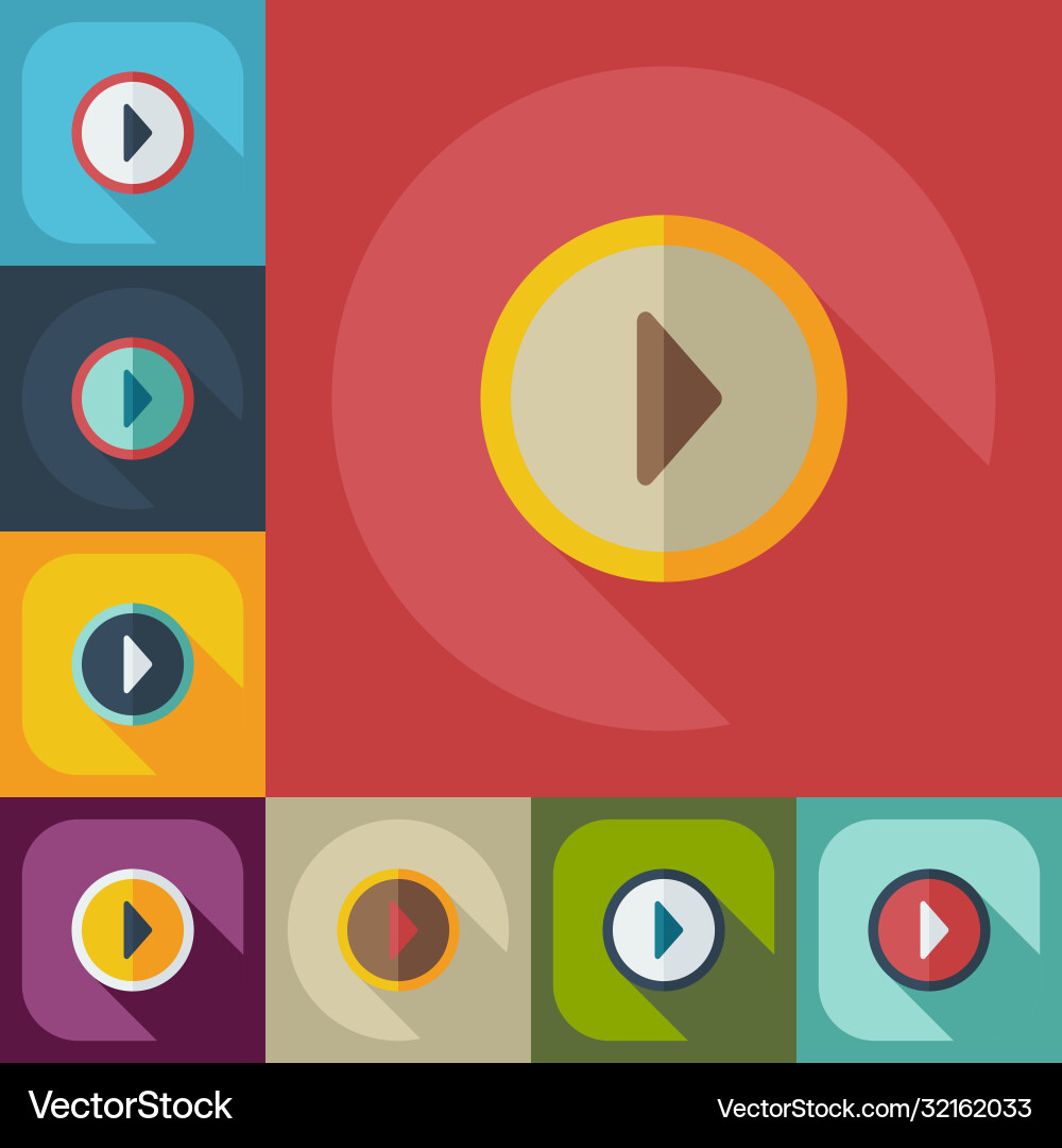 Flat modern design with shadow icons play Vector Image