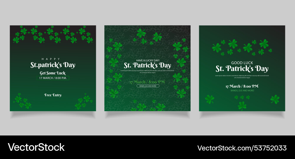 Happy st patricks day social media post Royalty Free Vector