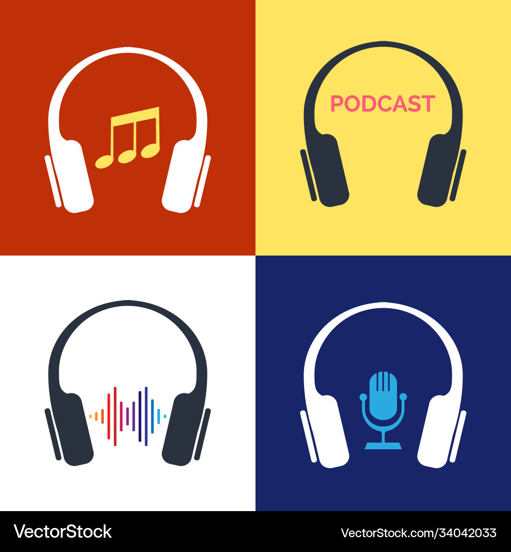 Headphones audio concepts Royalty Free Vector Image