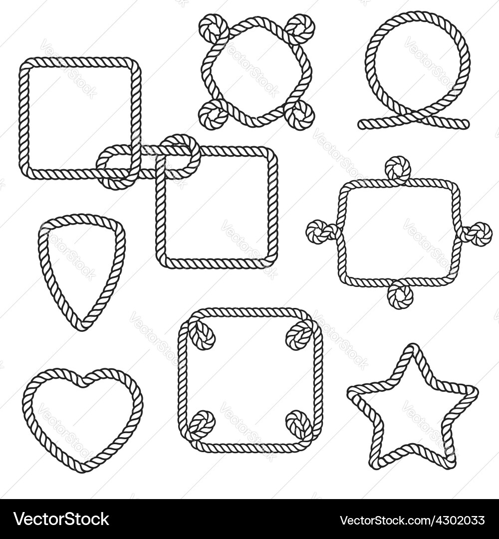 Nautical Rope Frames Collection Royalty Free Vector Image