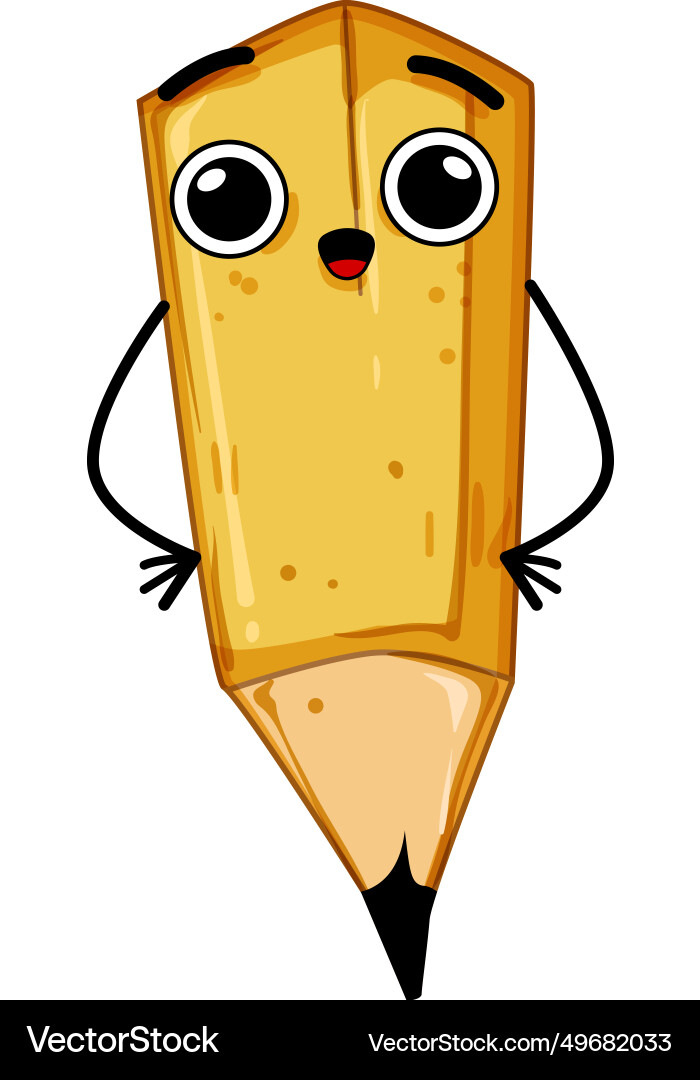 Student pen character cartoon Royalty Free Vector Image