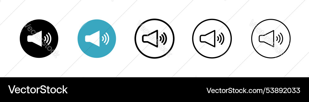 Volume icon set Royalty Free Vector Image - VectorStock