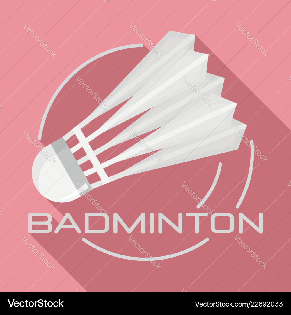 White badminton shuttlecock logo flat style Vector Image