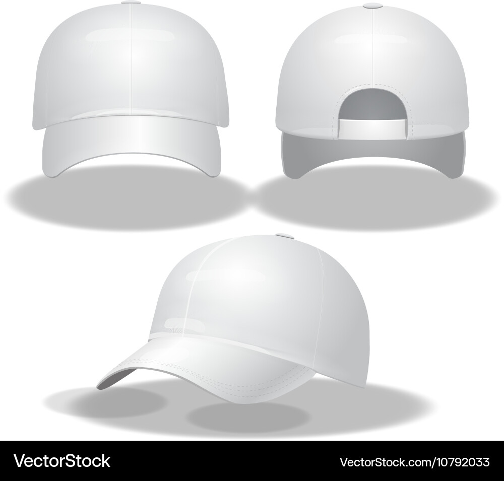 White Baseball Cap Collection Royalty Free Vector Image