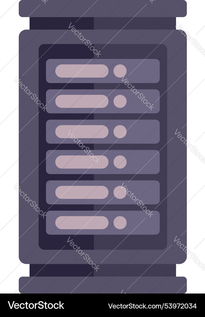 Data center server rack storing digital Royalty Free Vector