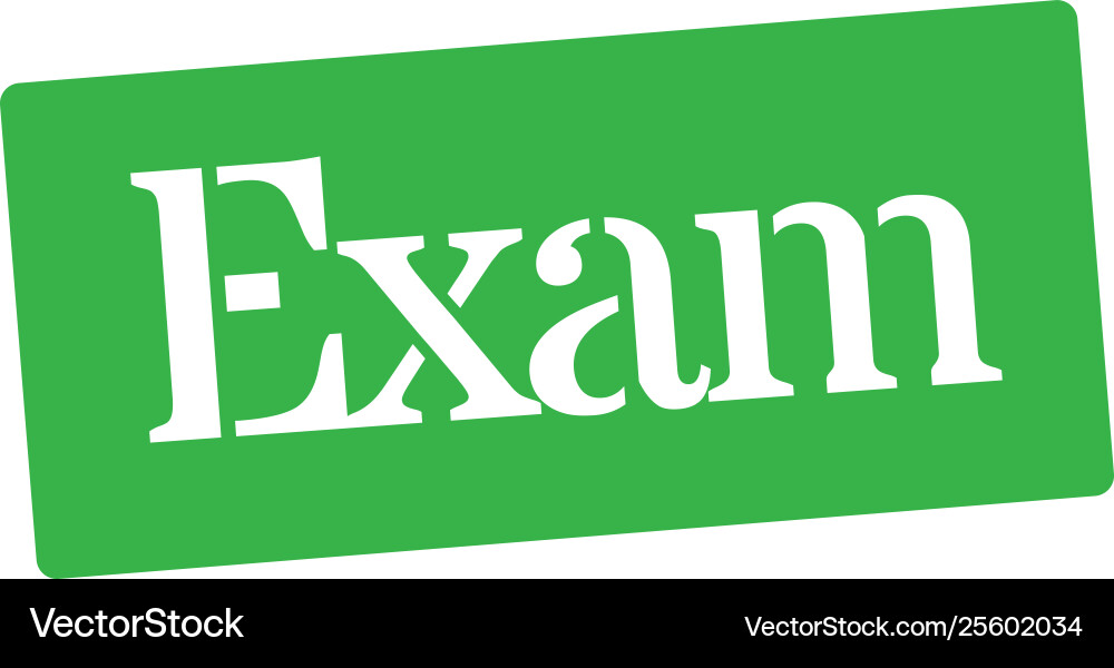 Exam stamp on white background Royalty Free Vector Image