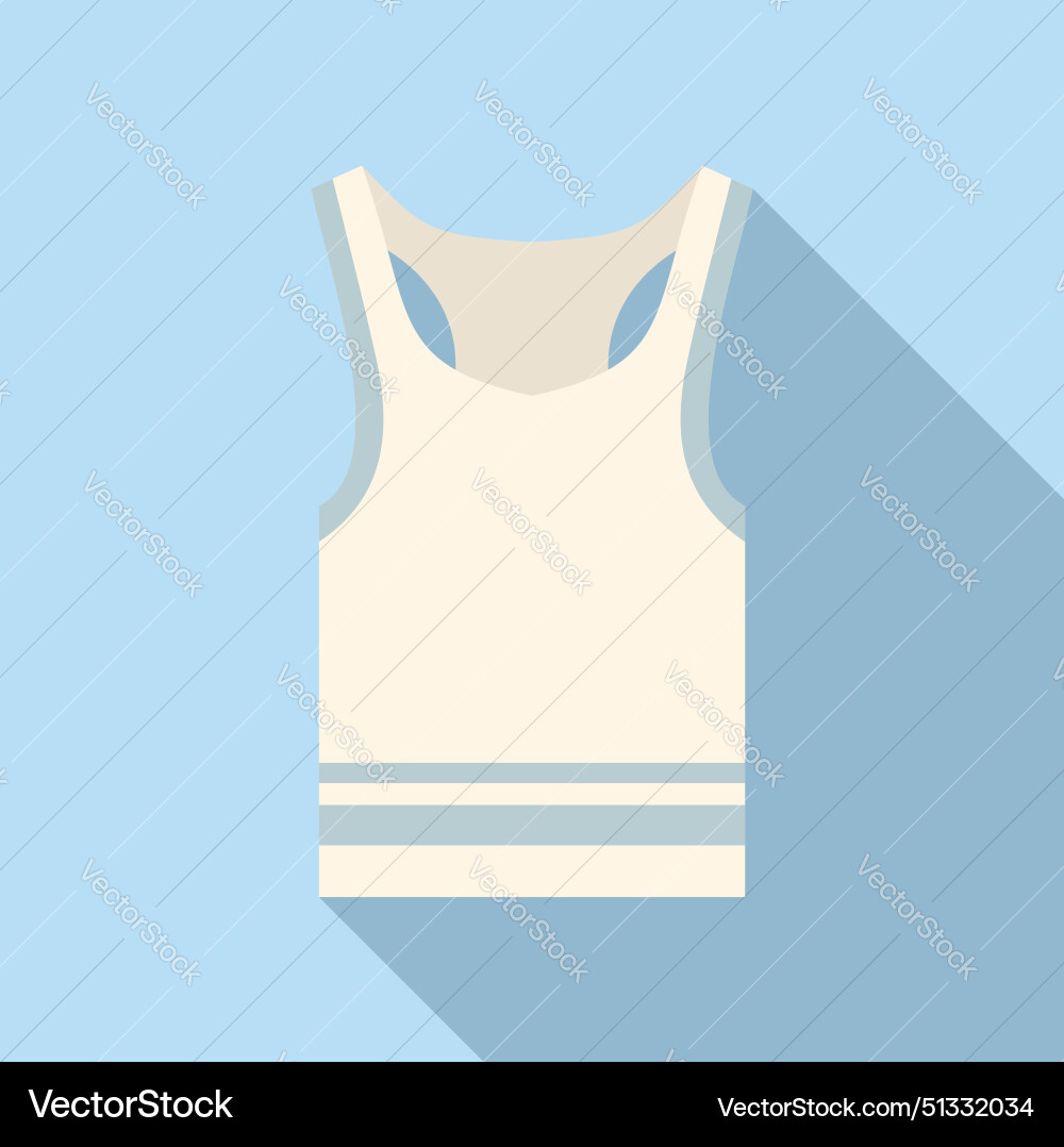 Flat design of a white tank top Royalty Free Vector Image