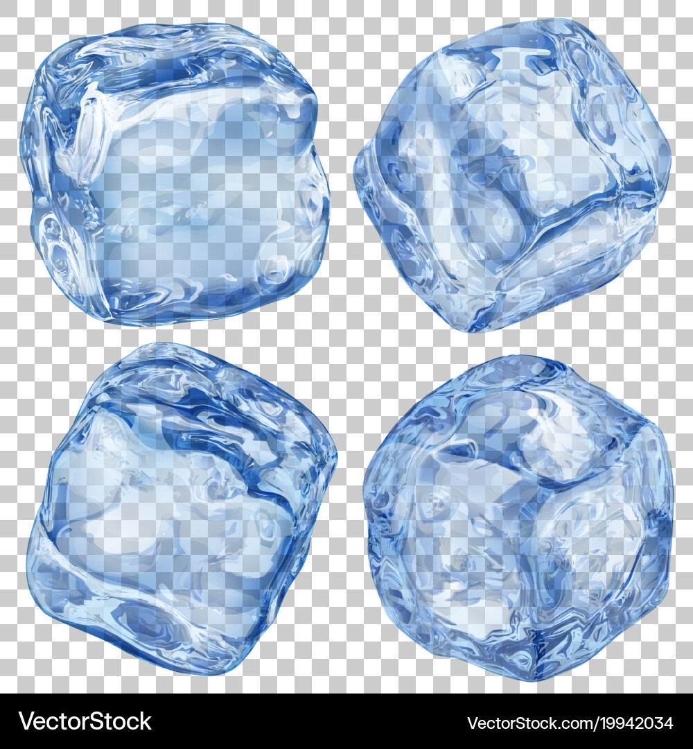 Transparent ice cubes Royalty Free Vector Image