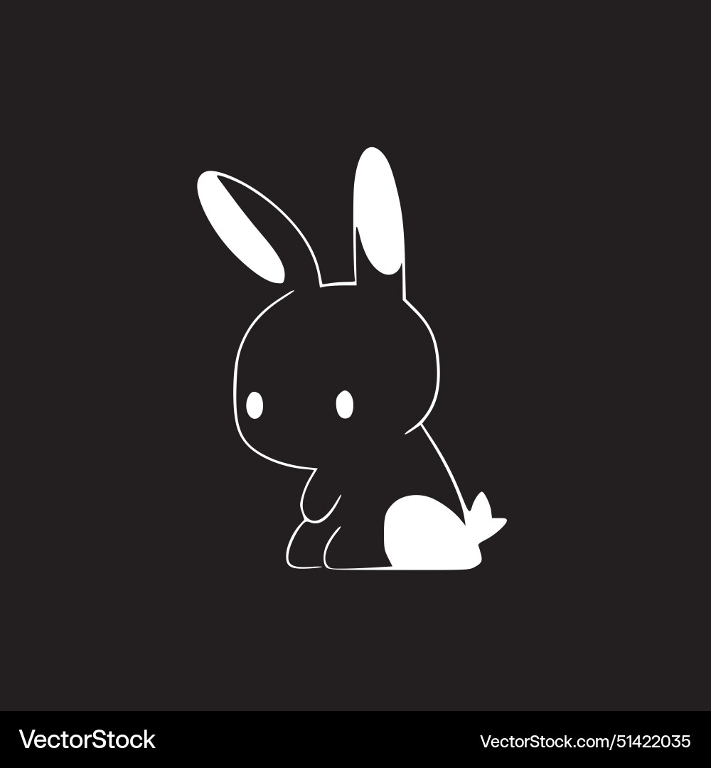 Bunny - black and white isolated icon Royalty Free Vector