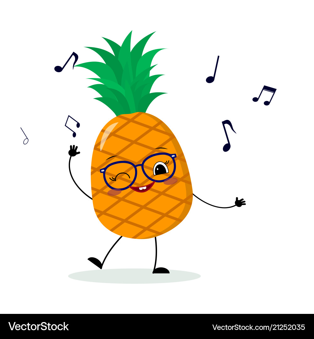 Dancing Pineapple Character Royalty Free Vector Image
