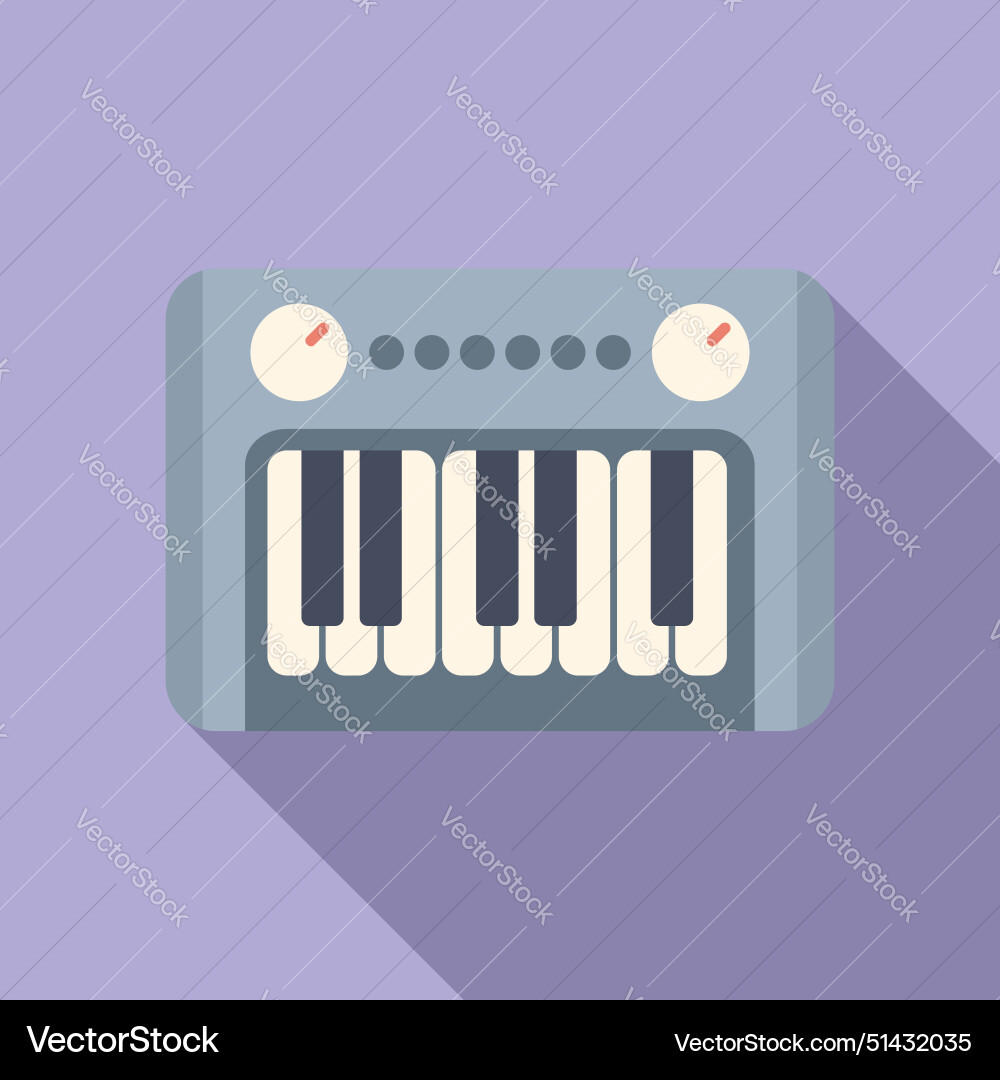 Flat design of a blue melodica Royalty Free Vector Image