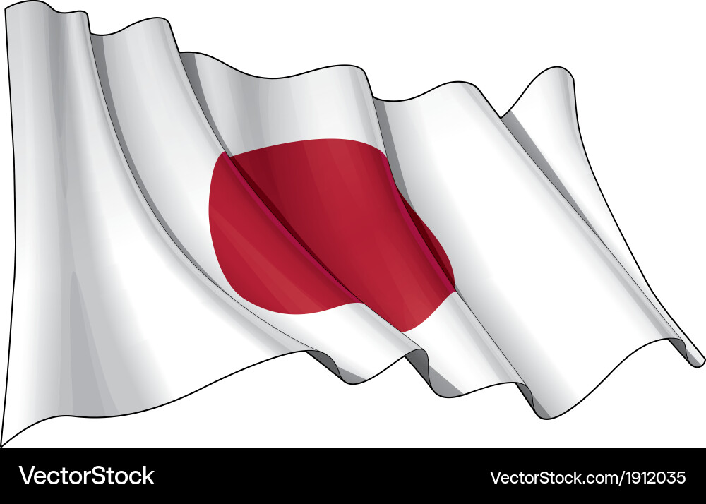 Japanese Flag - Rising Sun Royalty Free Vector Image
