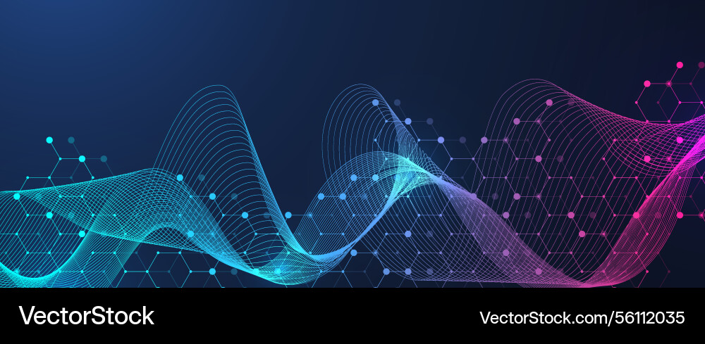 Molecular abstract structure and genetic Vector Image