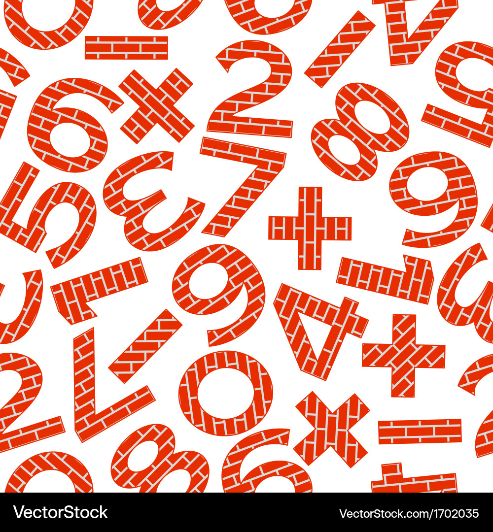 Numbers brick seamless Royalty Free Vector Image