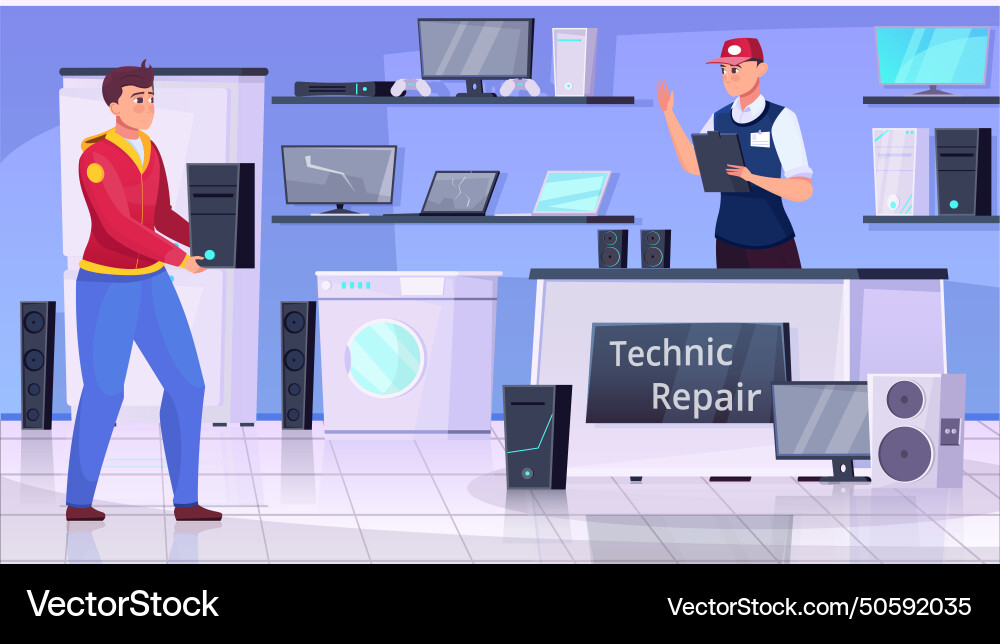 Repair service office Royalty Free Vector Image