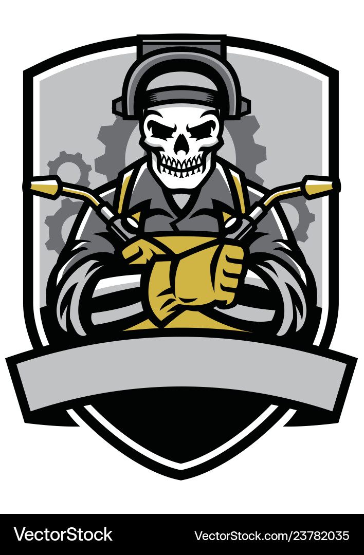 Skull welder badge Royalty Free Vector Image - VectorStock