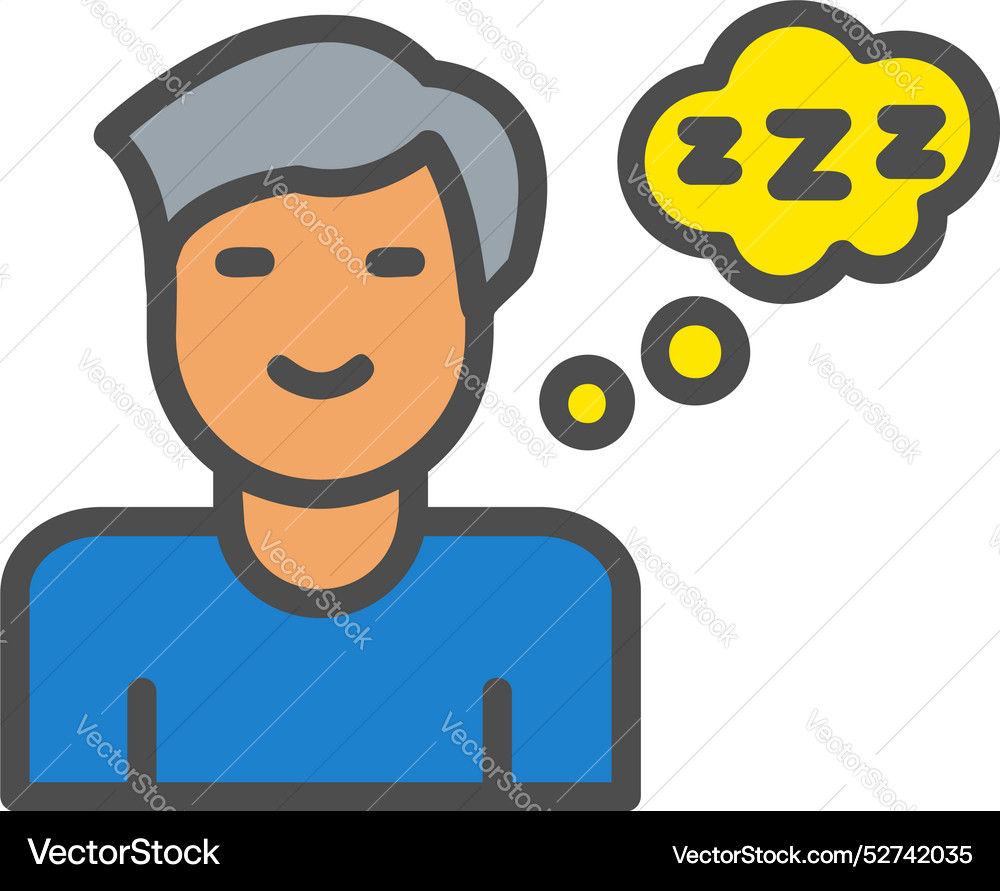 Sleeping line filled icon design Royalty Free Vector Image
