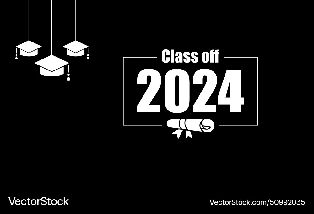 Text design inspiration for the class of 2024 Vector Image