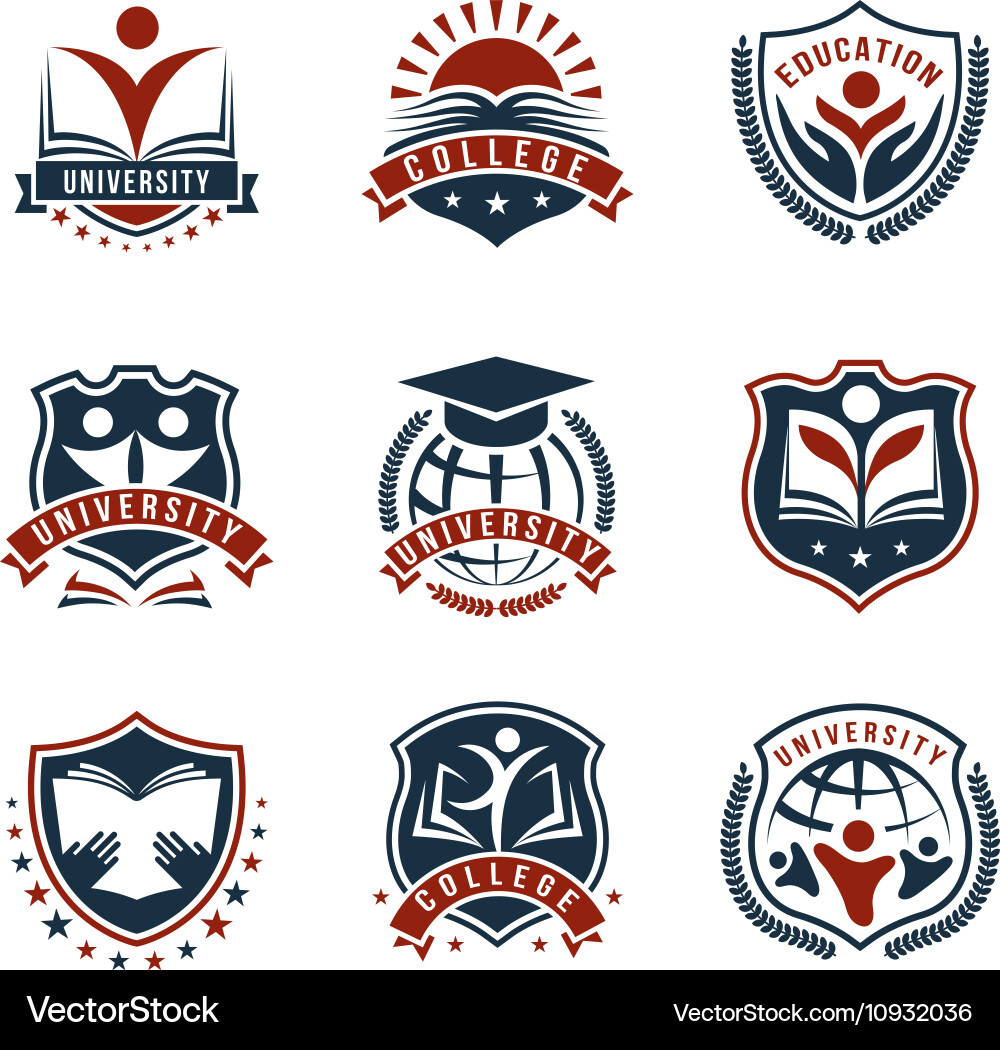 Academic Logos & Symbols Set Royalty Free Vector Image