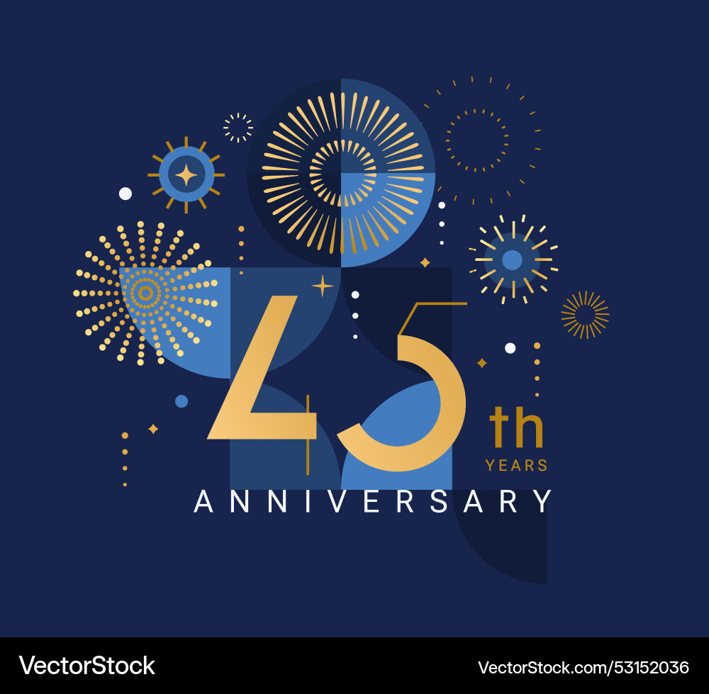 Anniversary 45celebrating 45 years Royalty Free Vector Image